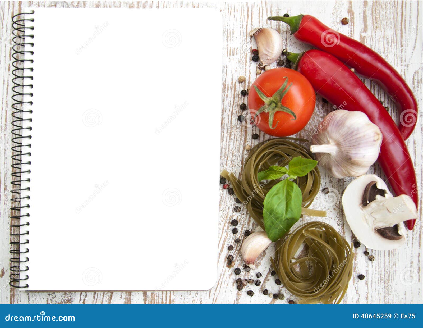 Blank Paper for Recipes with Ingredients Stock Image - Image of ...