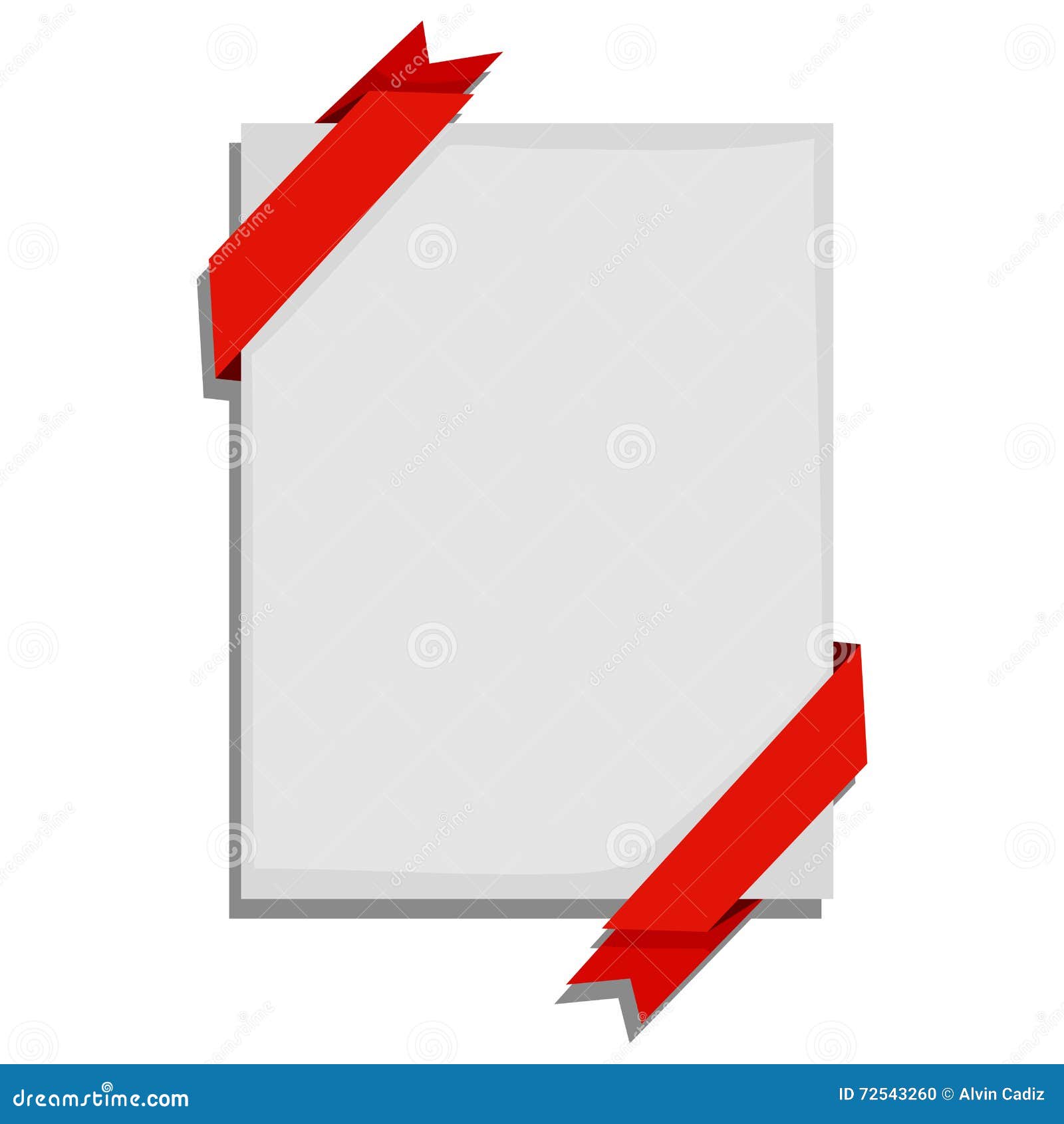 Blank Paper with Red Ribbon Stock Vector - Illustration of concept ...