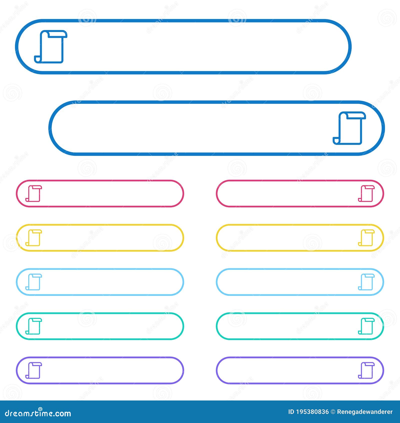 Scroll Icons Blank Paper Transparent Background Vector Design Set ...