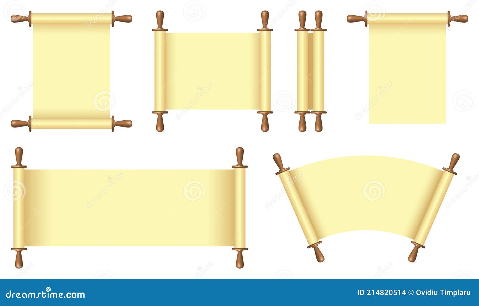Blank Paper Scroll Vector Illustration Isolated on White Stock Vector ...