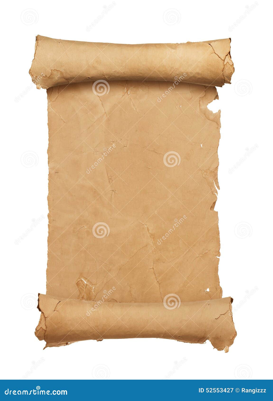 Blank paper scroll stock image. Image of background, isolated - 52553427