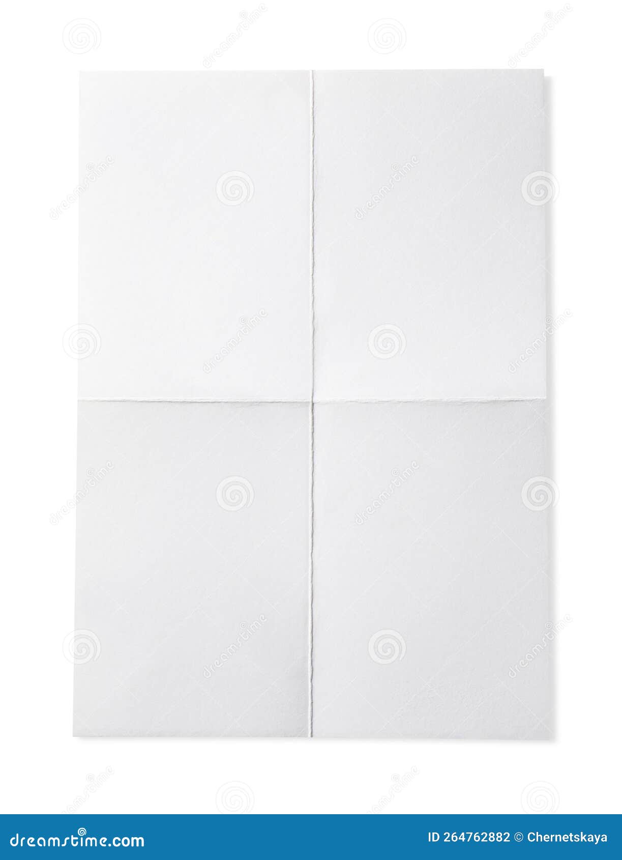 Blank Paper Sheet with Creases Isolated on White, Top View Stock Photo ...
