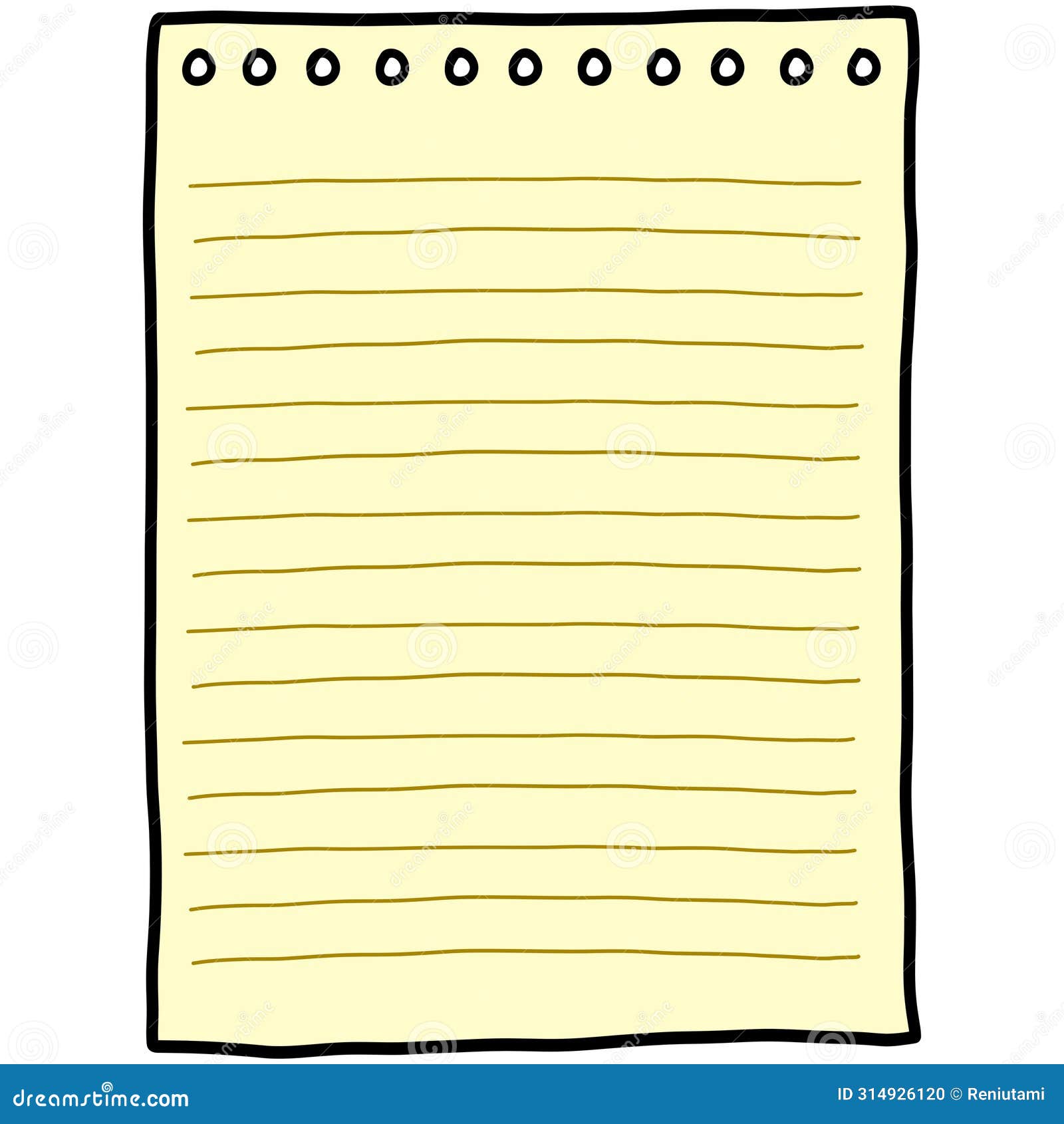 Blank Paper Sheet Notebook Vector Drawing Illustration Stock Vector ...