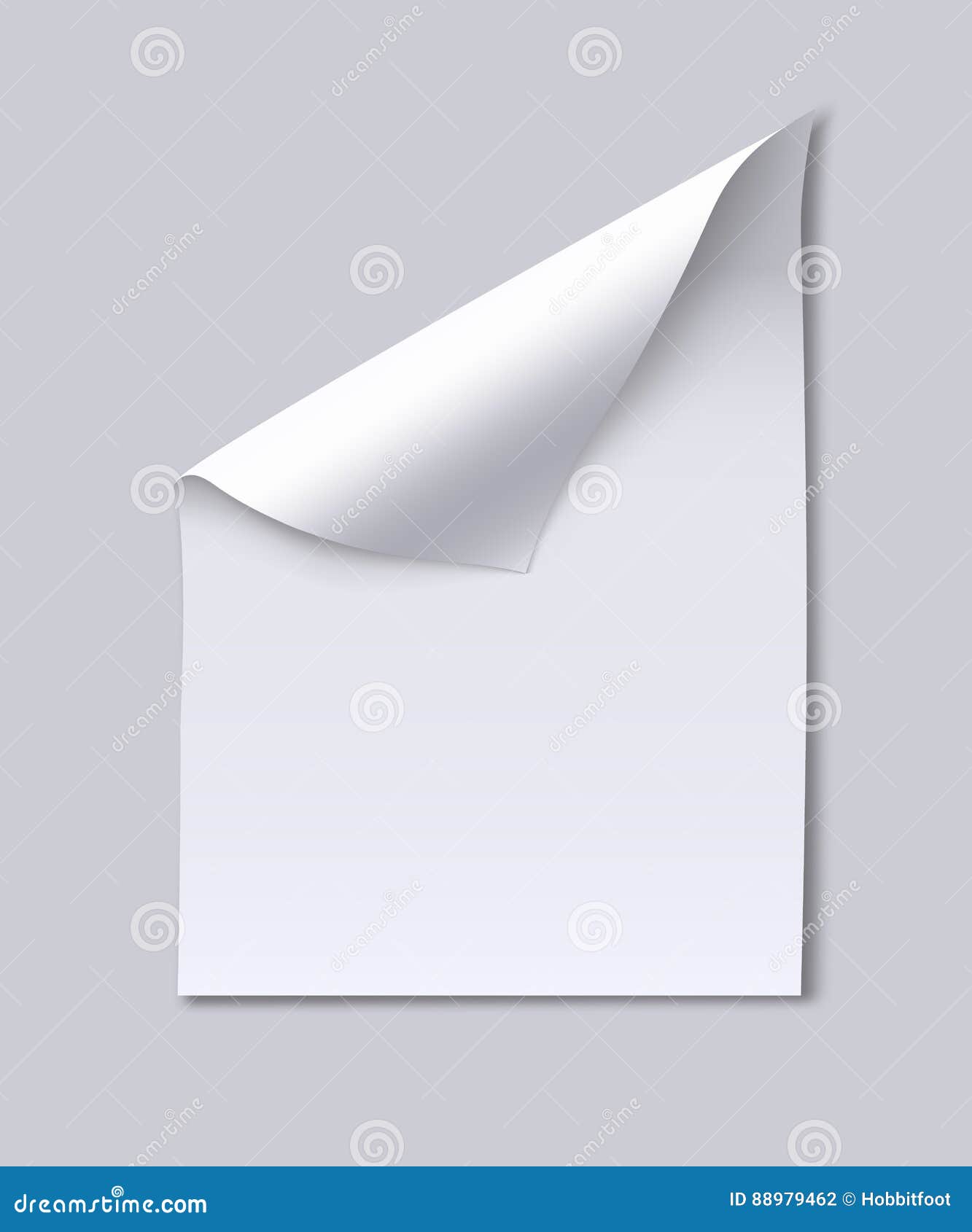 Blank Paper Sheet with Page Curl. Stock Vector - Illustration of ...