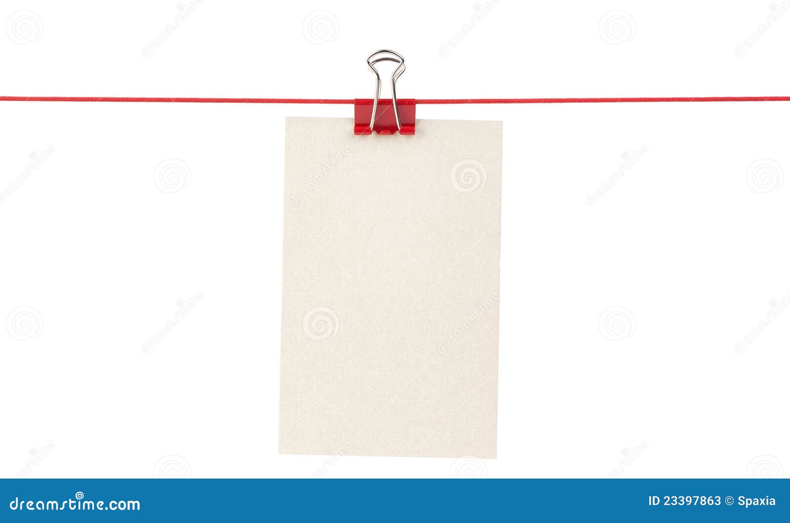 Blank Paper Sheet on a Rope Stock Image - Image of clothesline ...