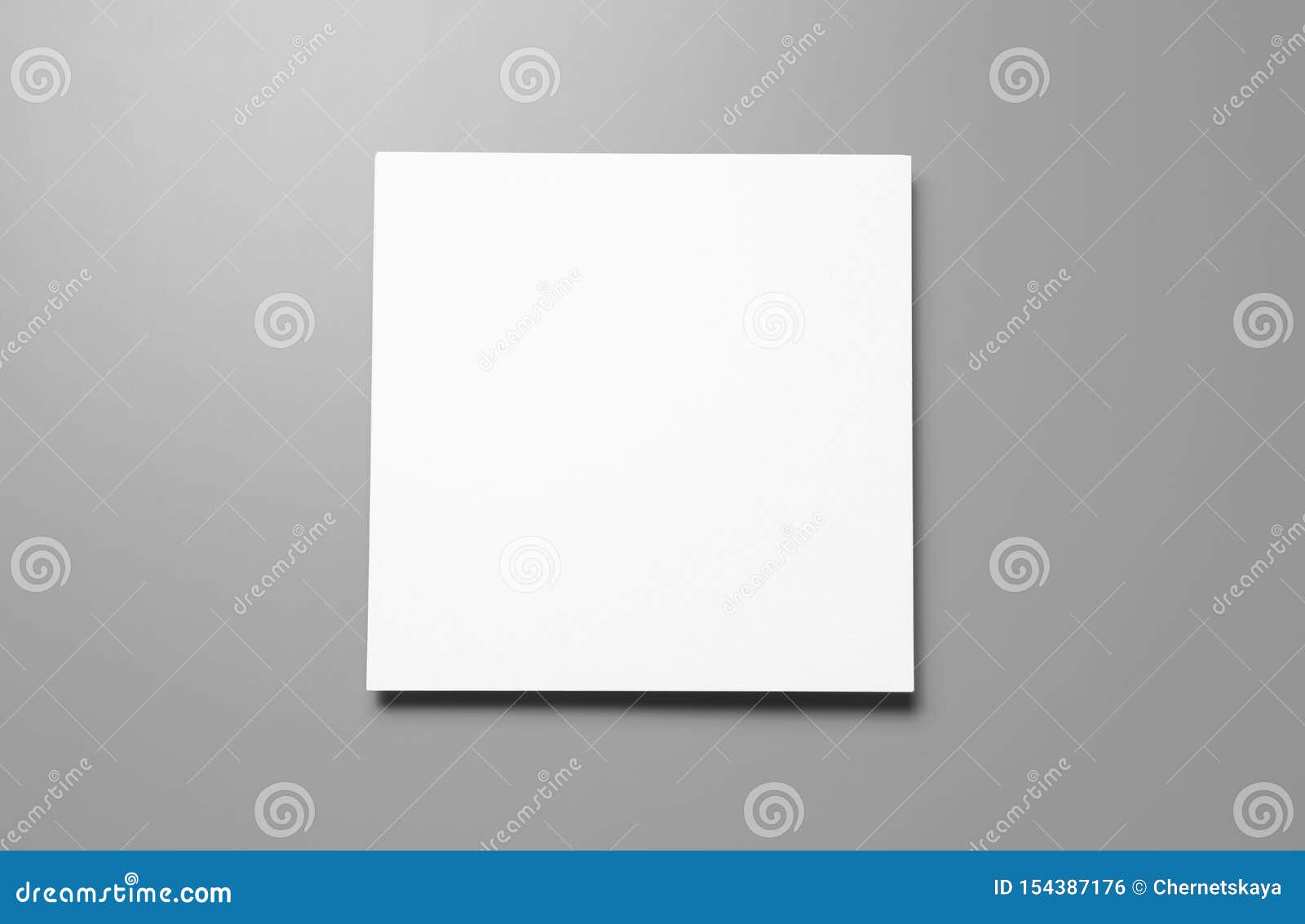 Blank Paper Sheets for Brochure on Grey Background, Top View. Stock ...