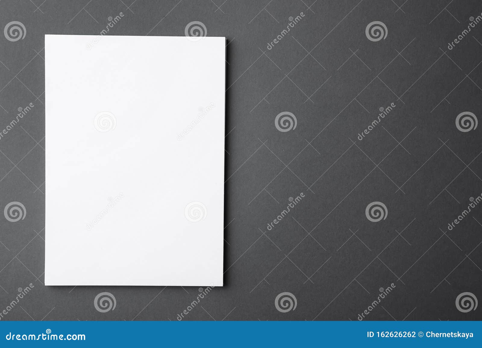 Blank Paper Sheets on Dark Grey, Top View. Mock Up for Design Stock ...