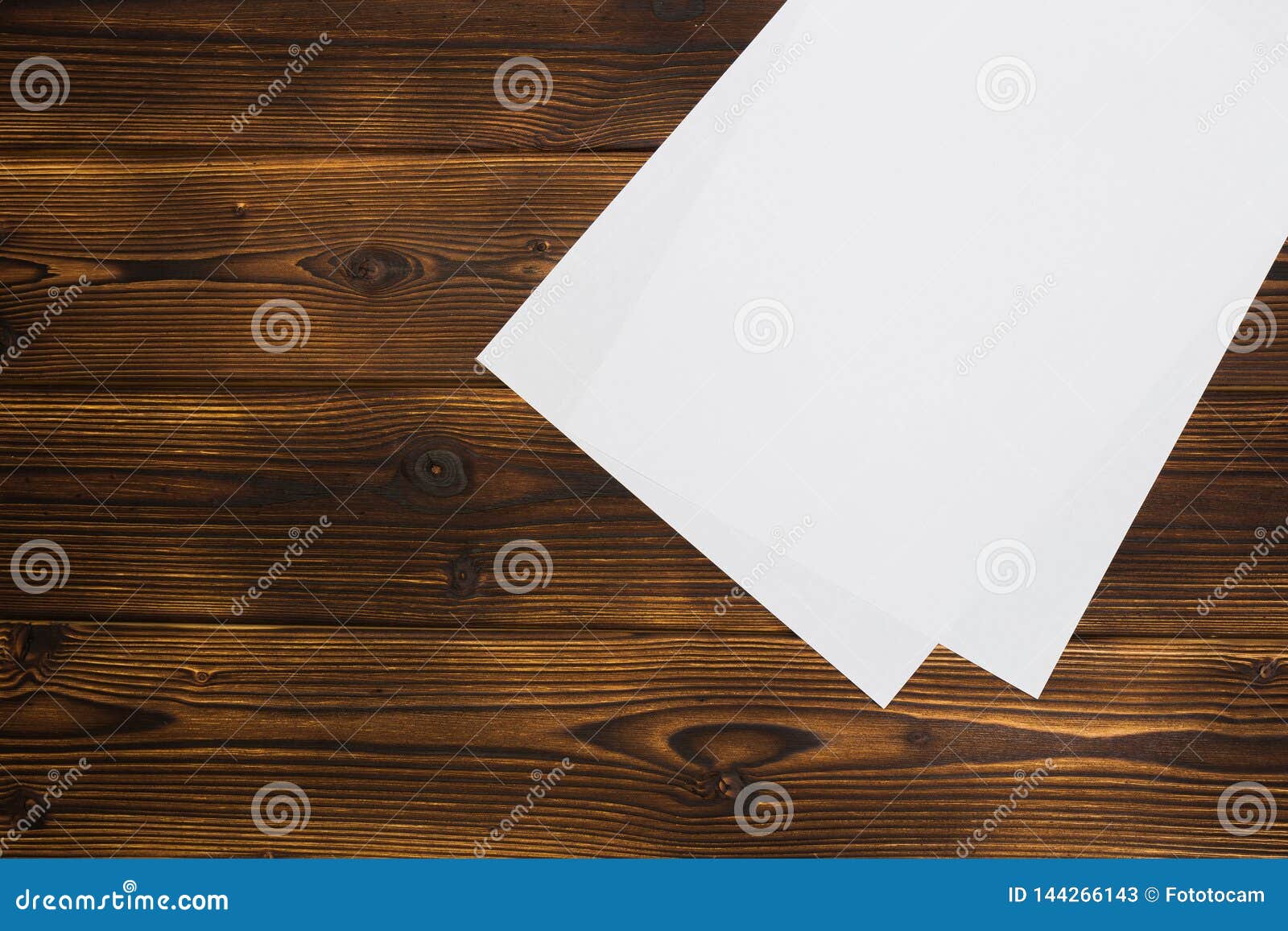 Blank Paper Sheets on Wooden Background Stock Image - Image of memo ...