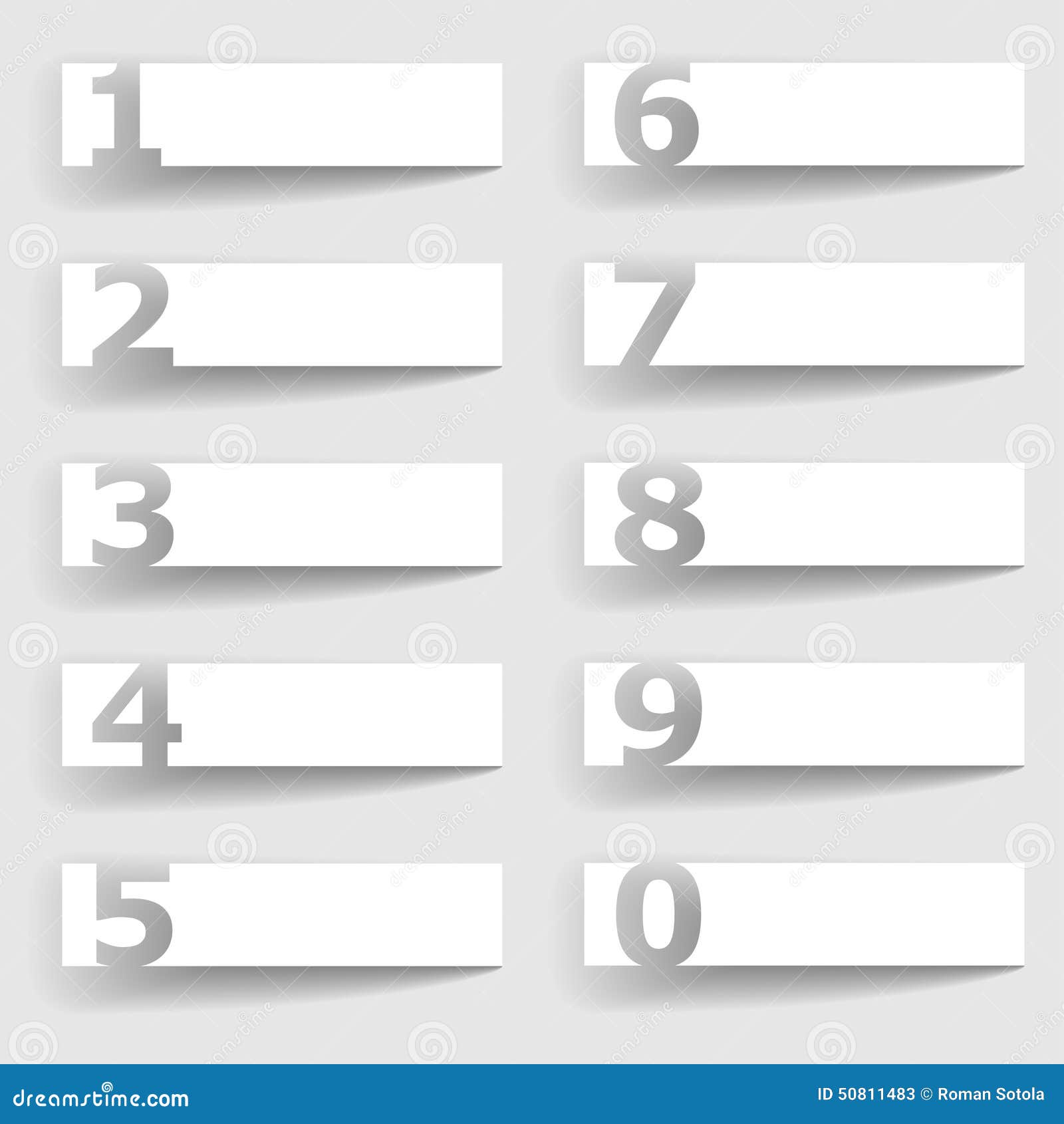 Blank Paper Square Number Options Stock Vector - Illustration of info ...