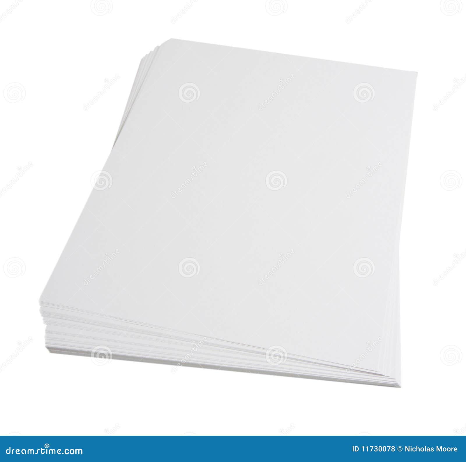 Blank paper stack stock photo. Image of assignment, isolated - 11730078