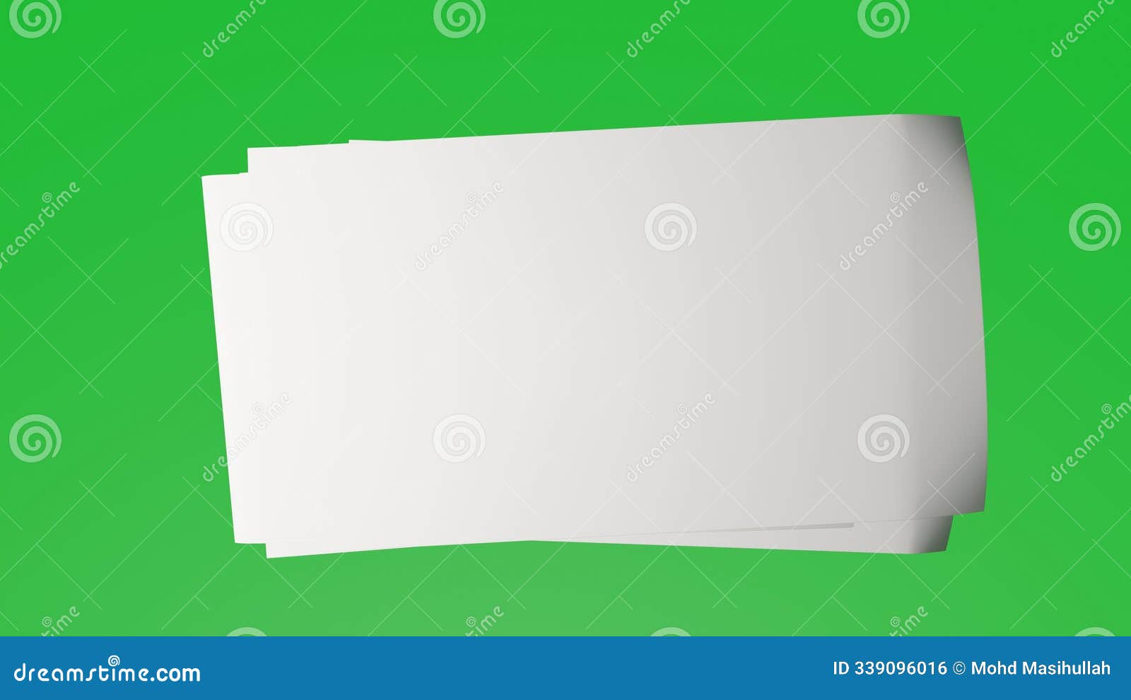 Blank Paper Stack with Green Background Stock Photo - Image of file ...