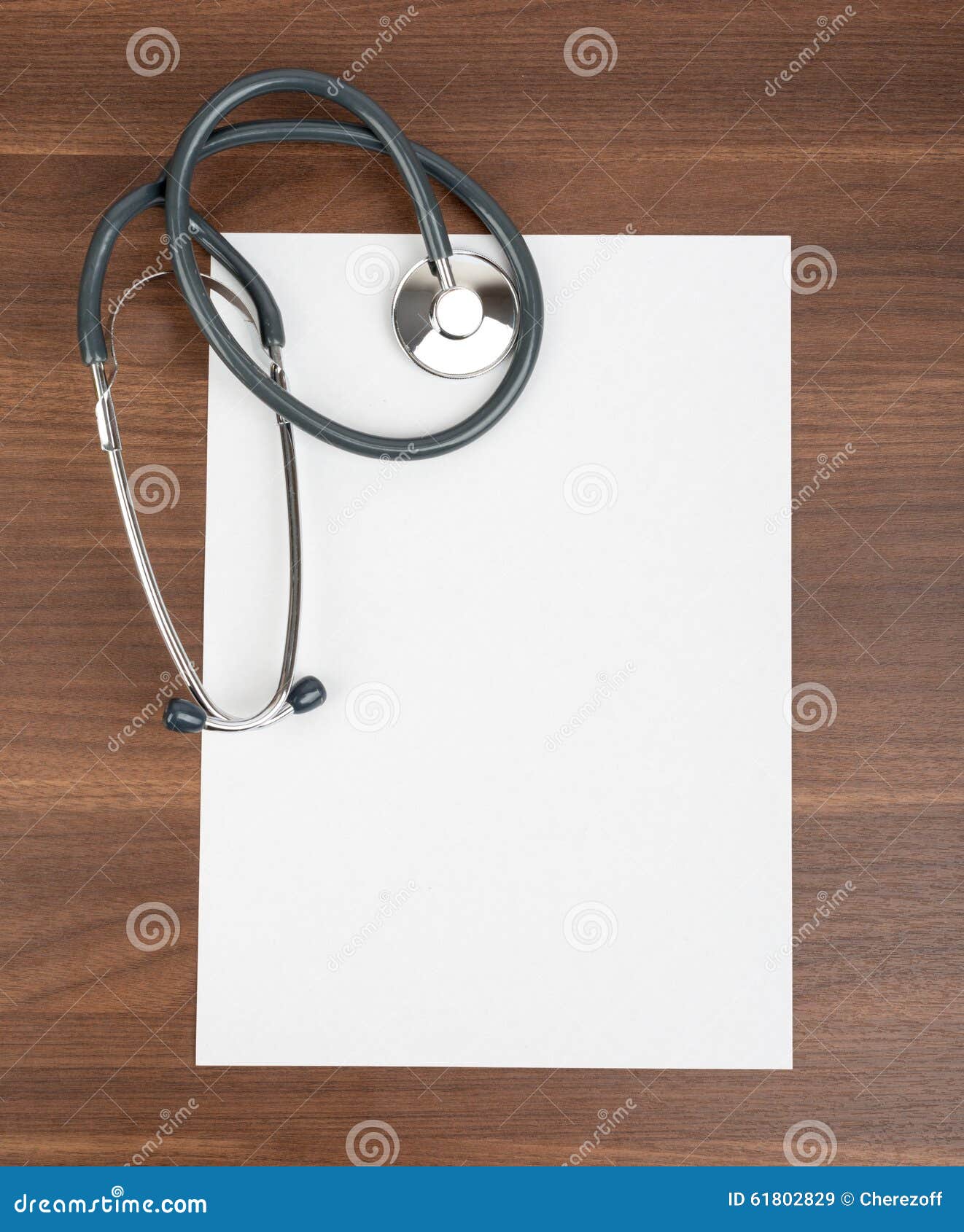 Blank Paper with Stethoscope on Table Stock Image - Image of note, list ...