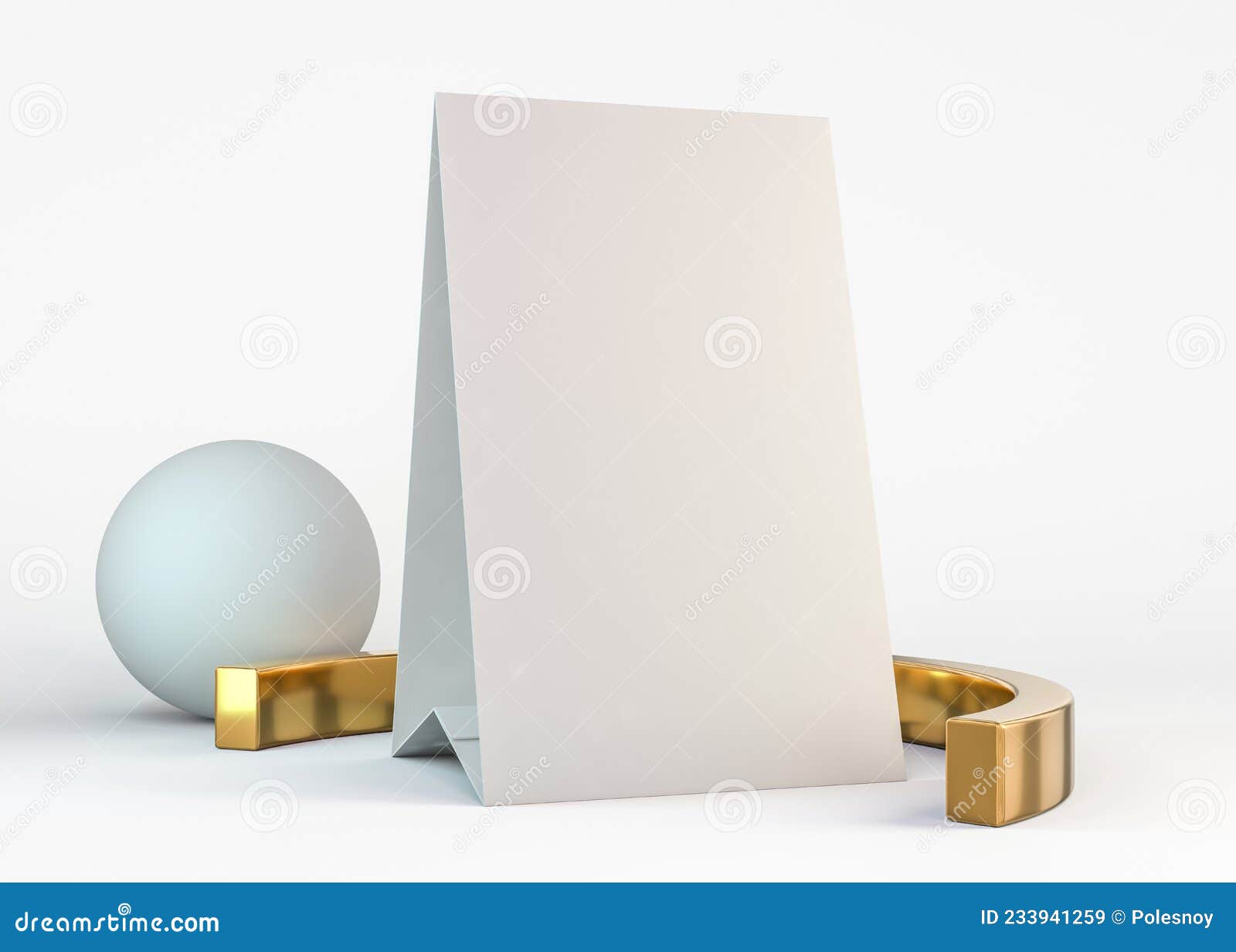 Blank Paper Table Tent Template for Presentation. 3D Illustration Stock ...