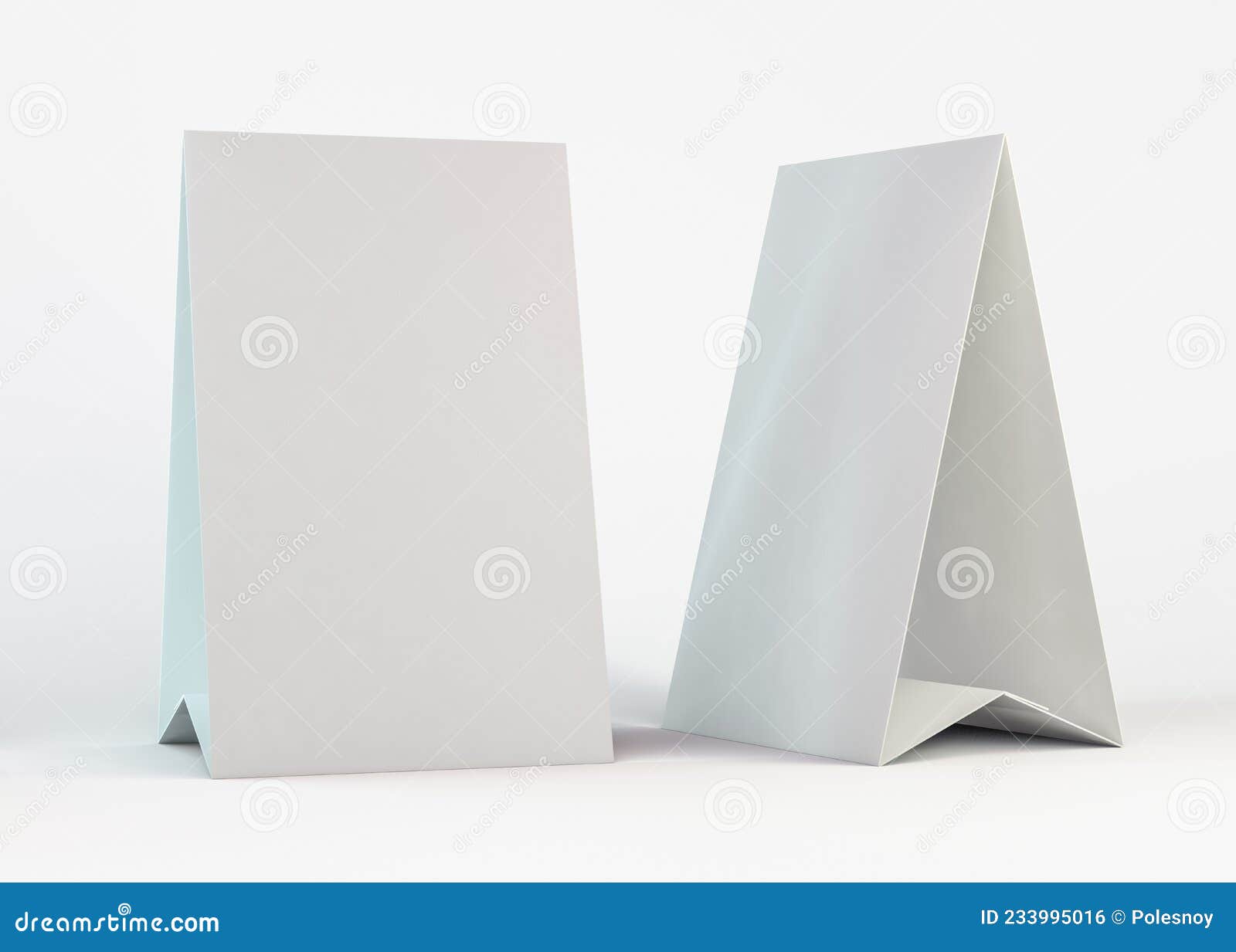Blank Paper Table Tent Template for Presentation. 3D Illustration Stock ...