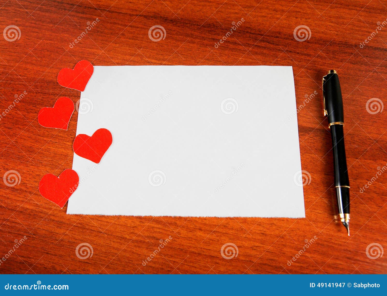 Blank Paper on the Table stock image. Image of poster - 49141947