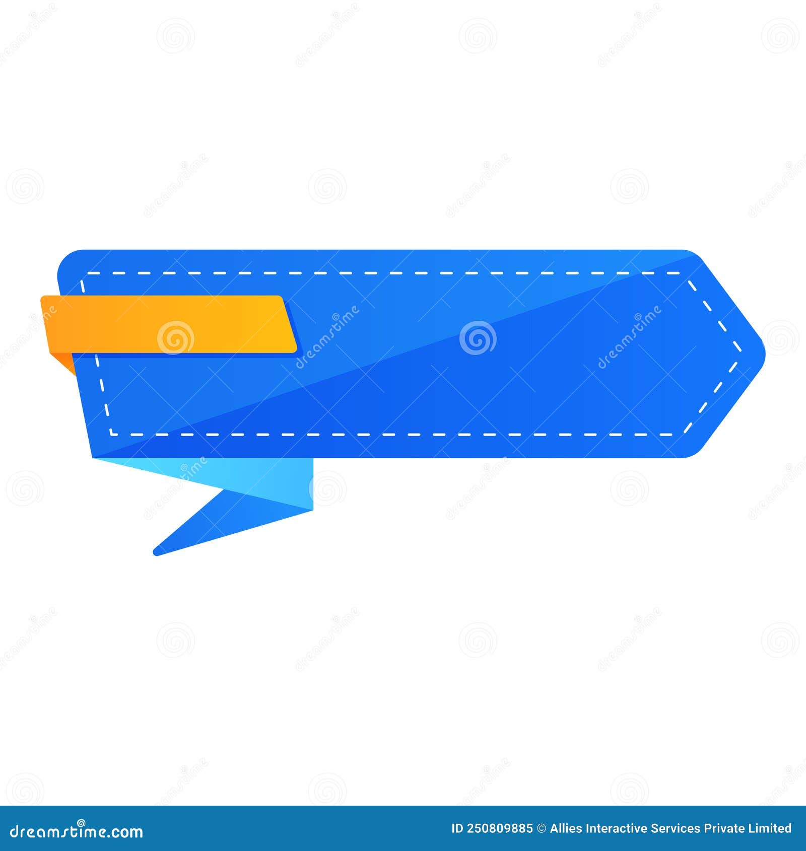 Blank Paper Tag or Label Element in Blue Stock Illustration ...