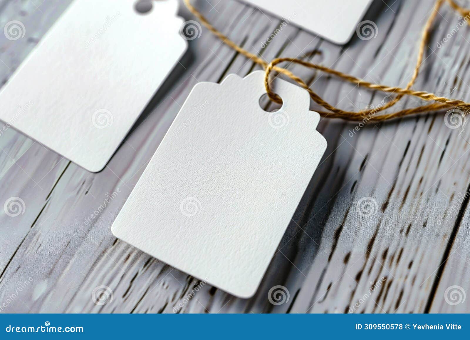 Blank Paper Tags with String on Dark Background. Generative Ai Stock ...