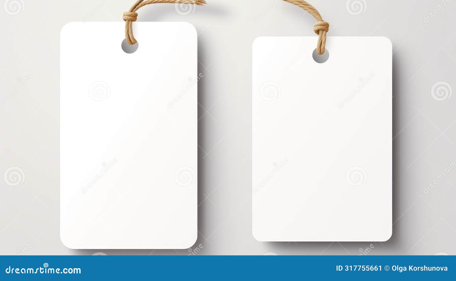 Blank Paper Tags with Strings for Retail Display. Stock Image - Image ...