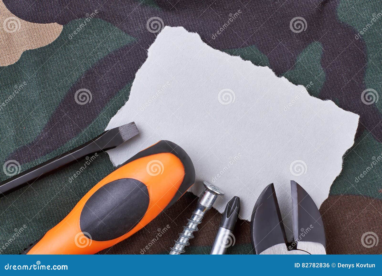 Blank paper and tools stock photo. Image of implement - 82782836
