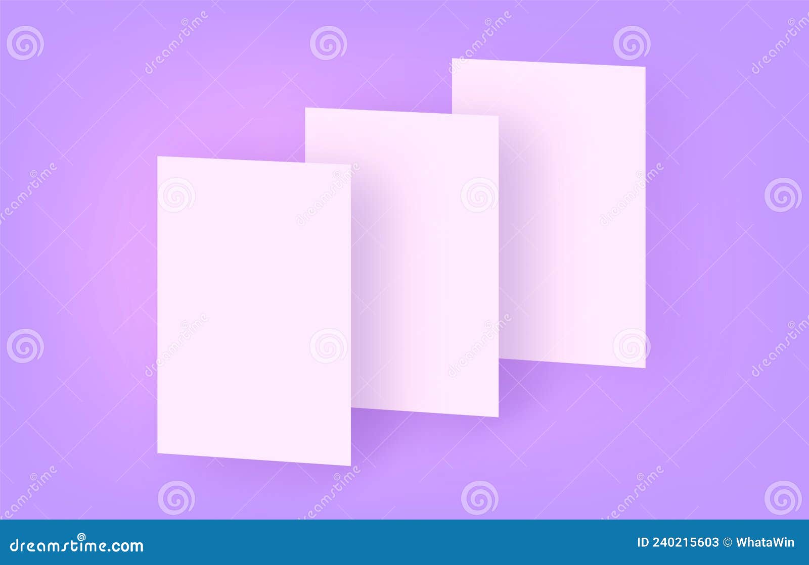 Blank Paper Vector Posters Template on Purple Wall Stock Vector ...