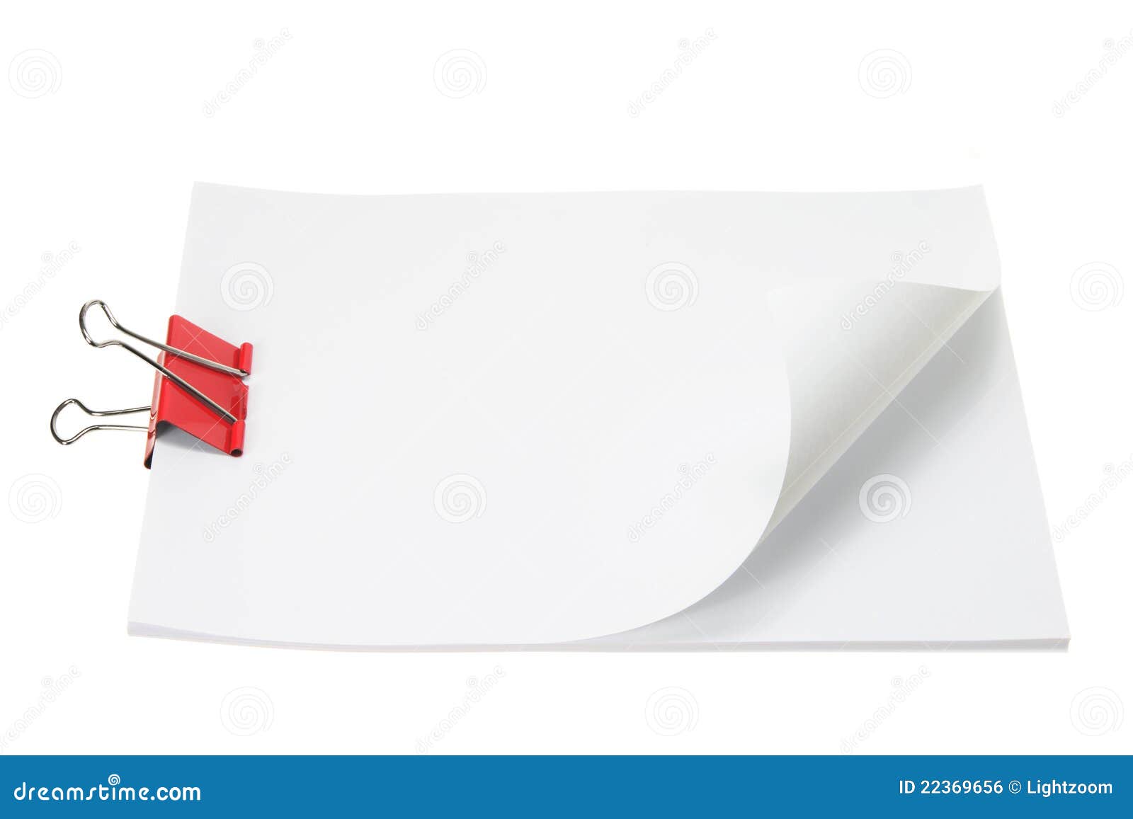Blank Papers with Paper Clip Stock Photo - Image of cutout, empty: 22369656