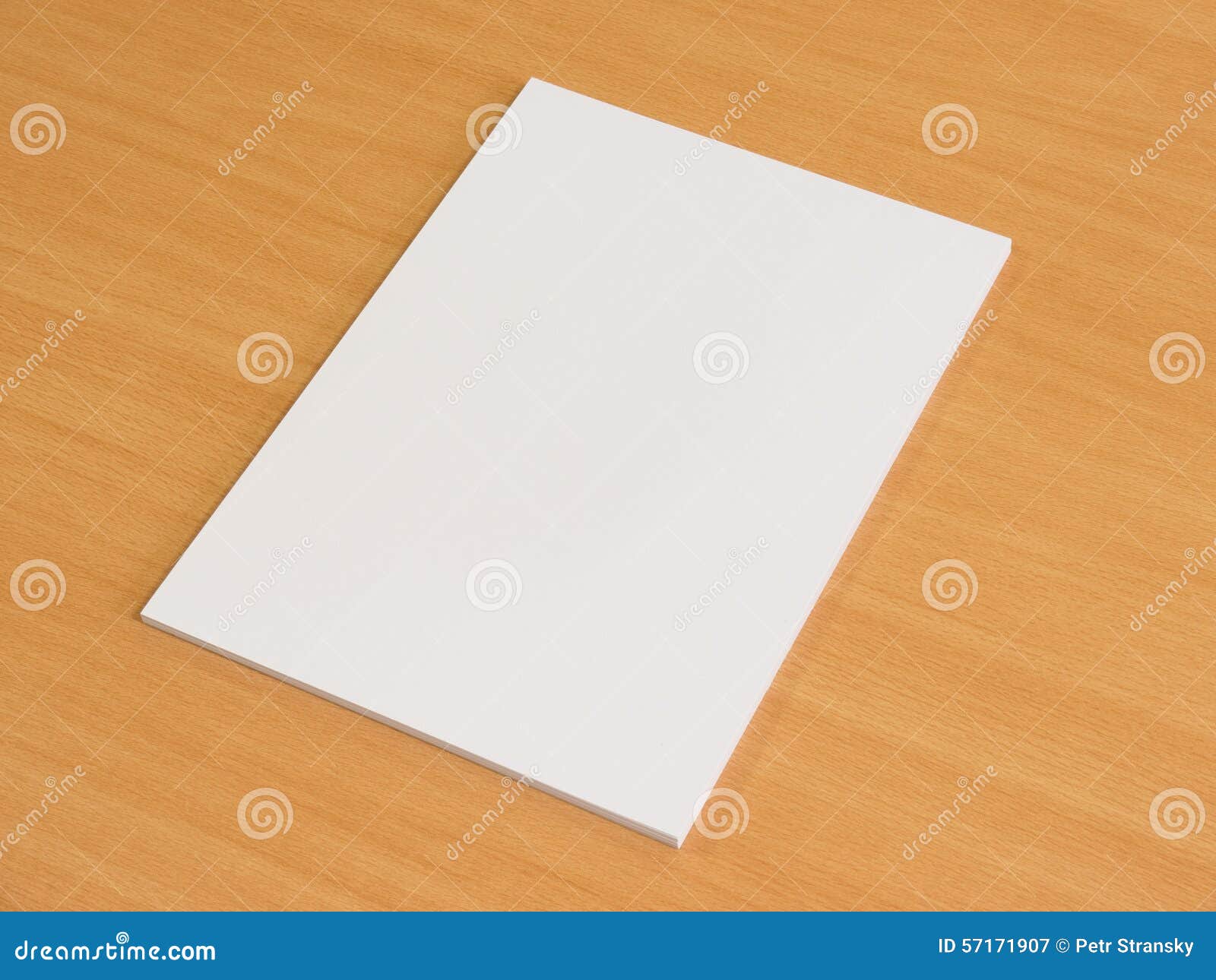 Blank Papers on Wooden Office Table Stock Image - Image of sheet ...
