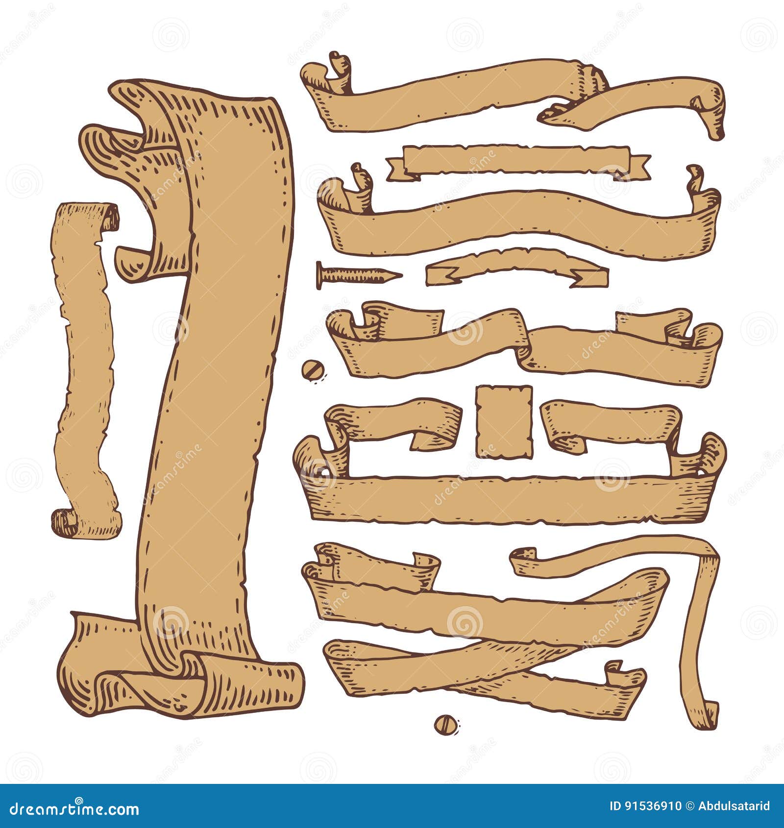 Parchment Banners Cartoon Vector | CartoonDealer.com #19550461