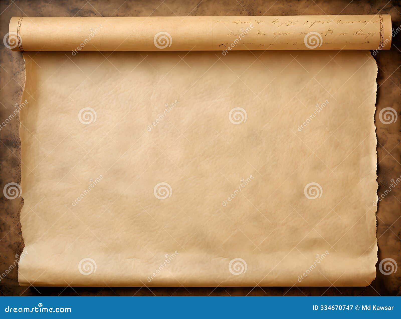 Blank Parchment Scroll on Aged Background Stock Illustration ...