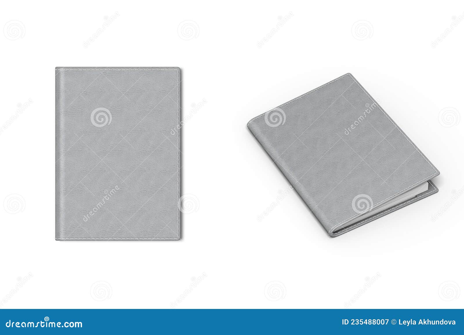 Blank Passport Cover Mock Up Isolated Over White Stock Illustration