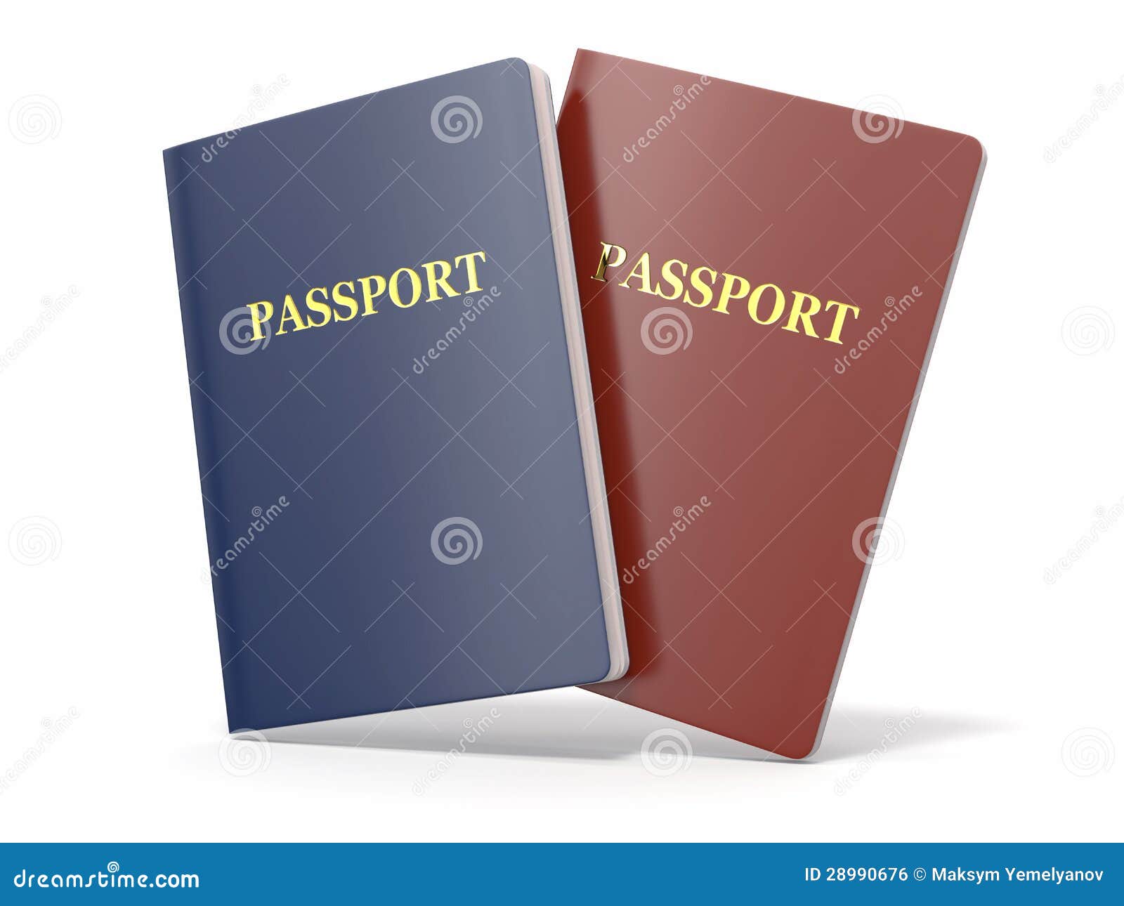 Blank Passport. Opened Document Layout, Page Sheet With Watermark ...