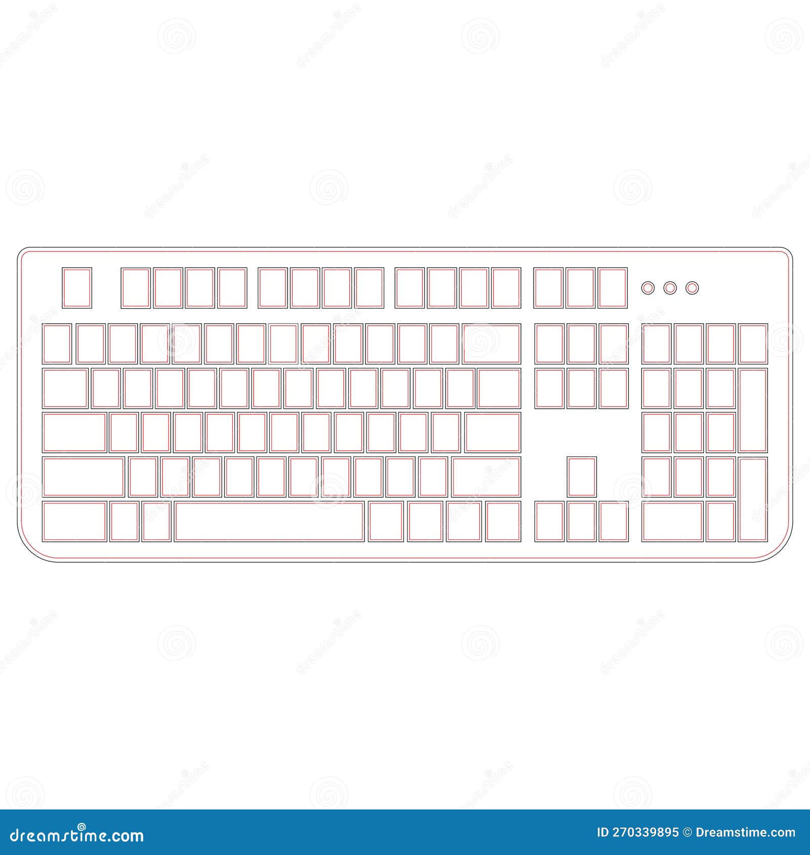 Blank Pc Keyboard Icon Illustration Typing Writing Equipment Stock ...