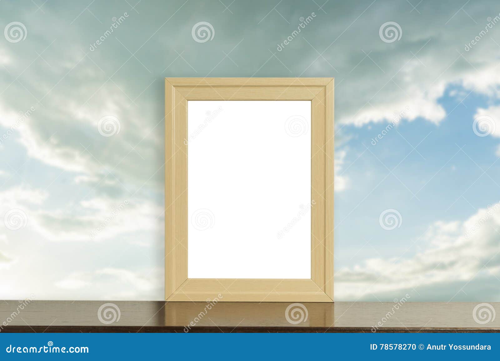 Blank Photo Frame with Cloudy Sky Stock Photo - Image of modern, empty ...