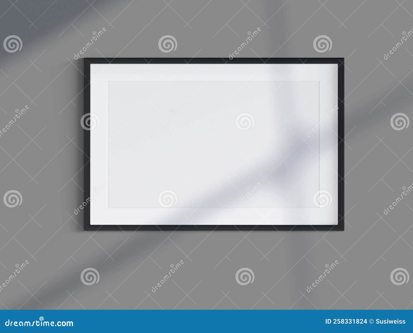 Blank Photo Frame on Wall, 3d Illustration Stock Illustration ...