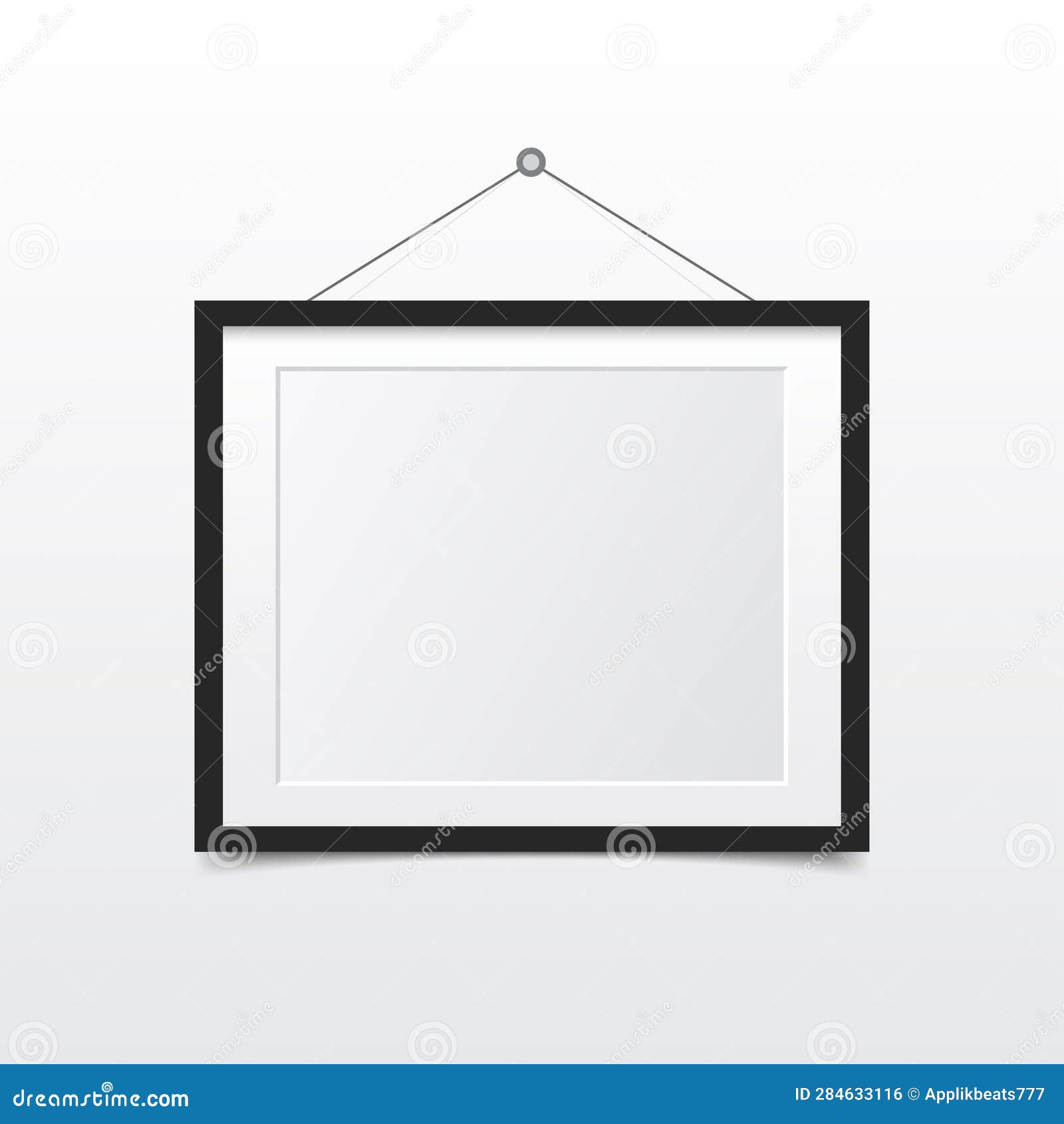 Blank Photo Frame on the Wall. Design for Modern Interior Stock Vector ...