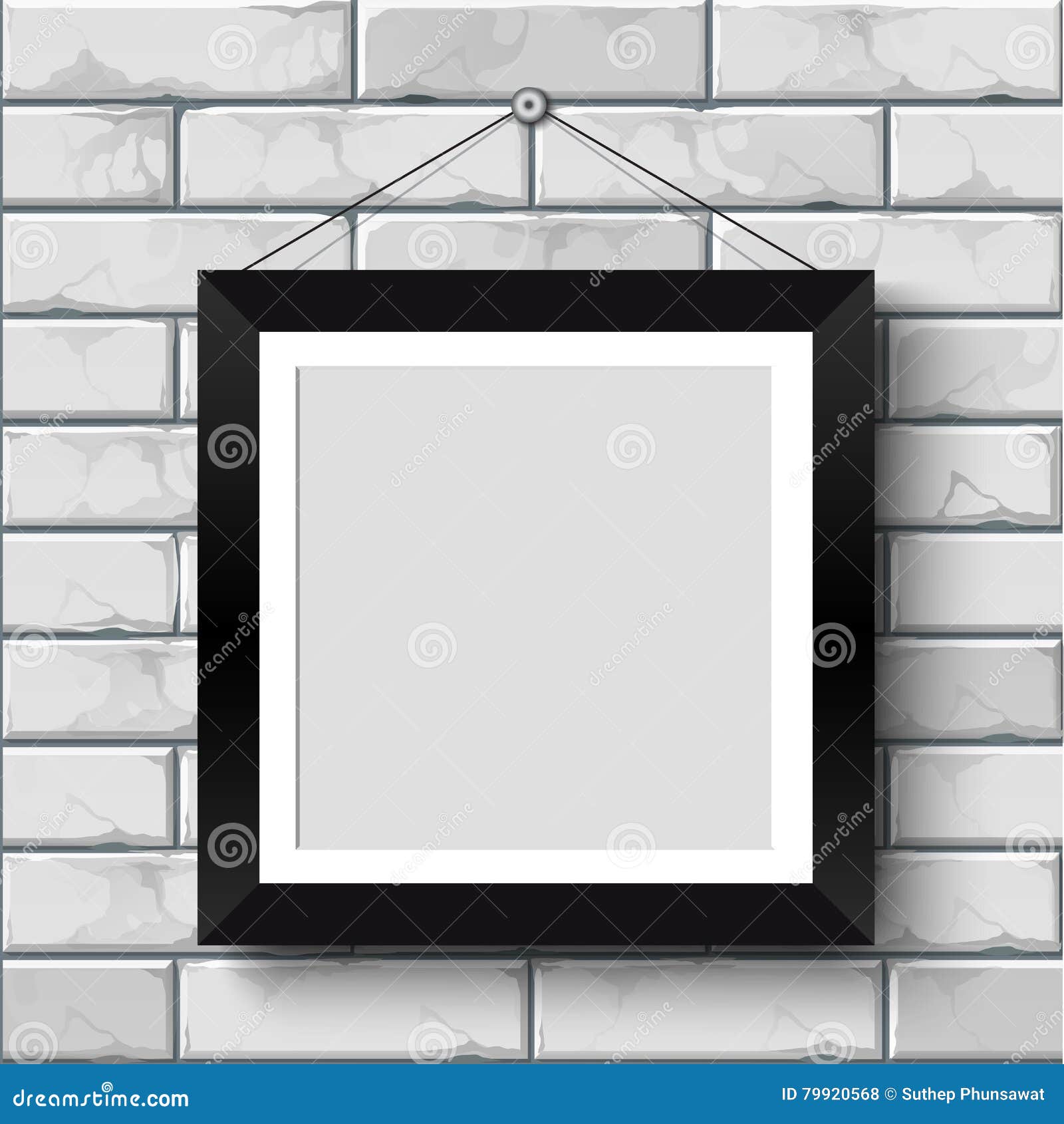 Blank Photo Frame on the Wall. Stock Illustration - Illustration of ...