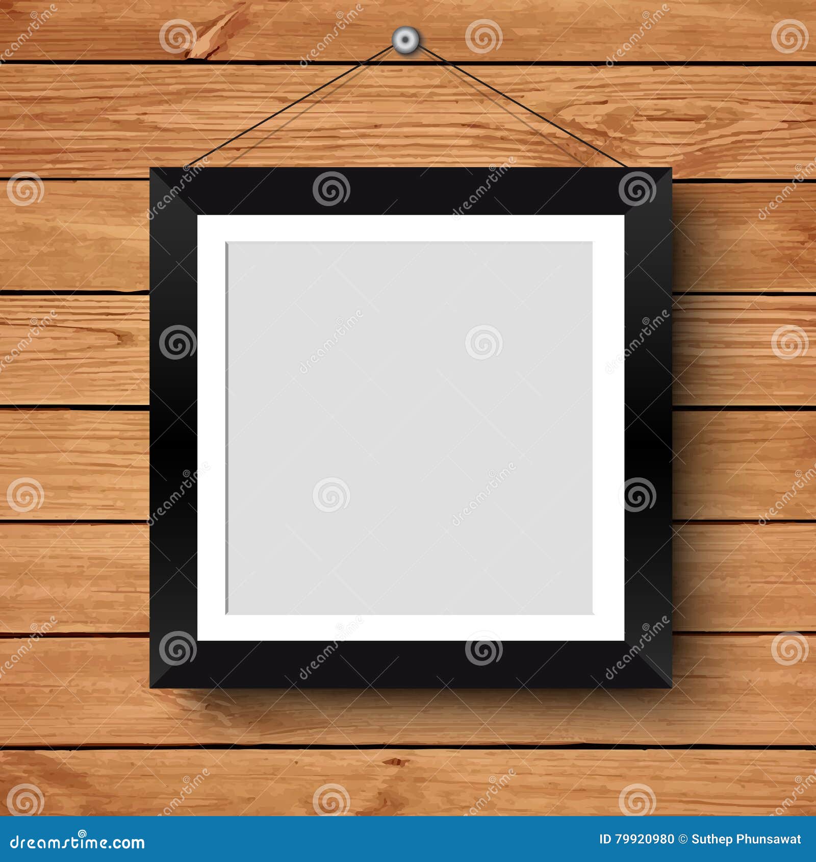 Blank Photo Frame on the Wall. Stock Illustration - Illustration of ...