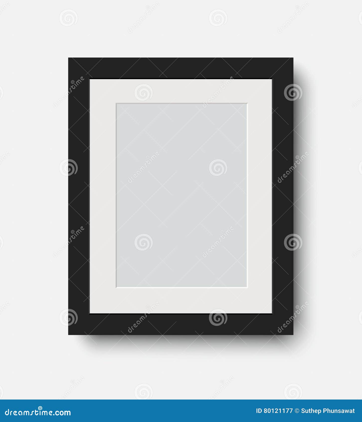 Blank Photo Frame on the Wall. Stock Illustration - Illustration of ...