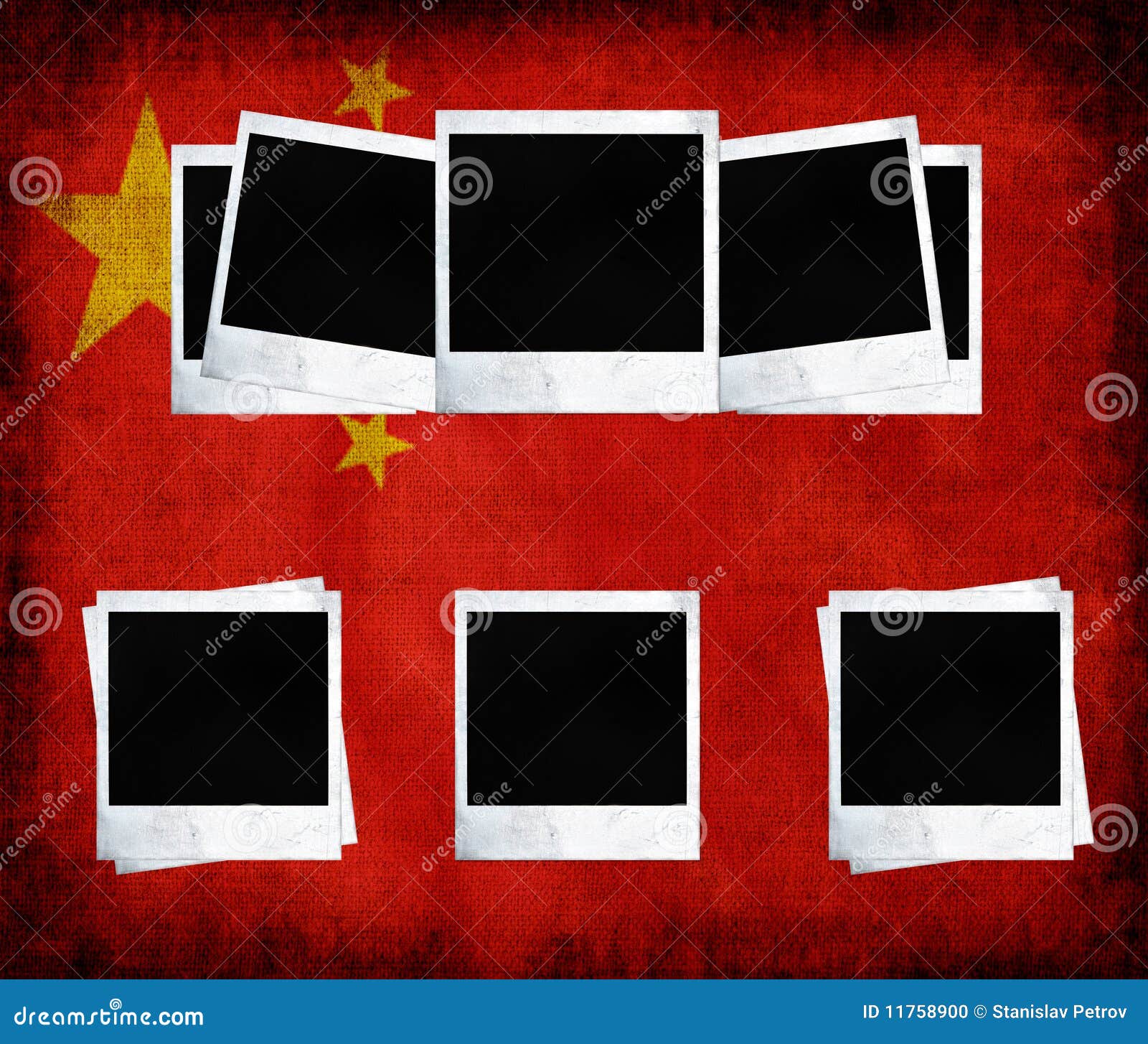 Blank Photo Frames on Flag of China Stock Illustration - Illustration ...