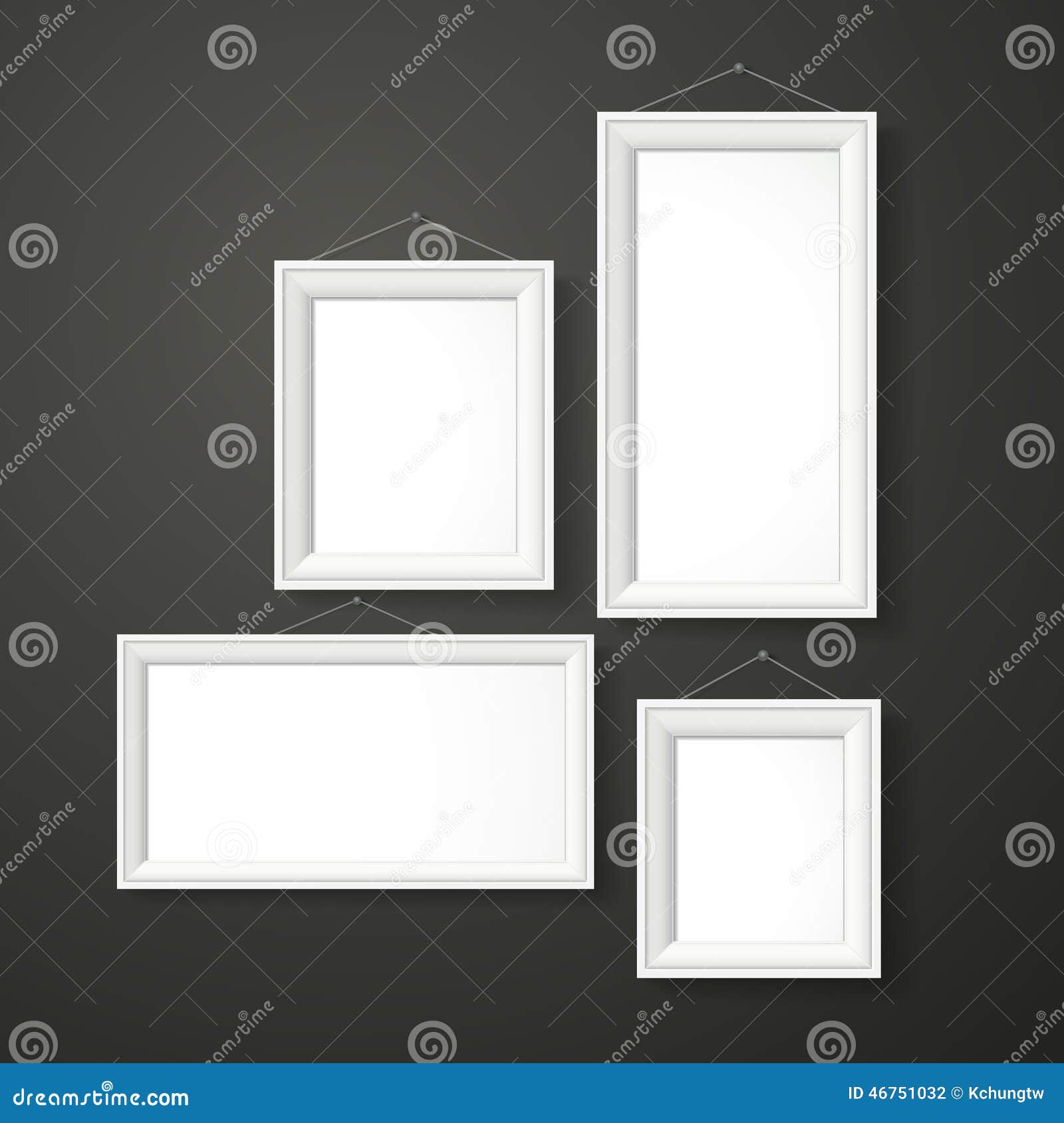 Blank photo frames set stock vector. Illustration of design - 46751032
