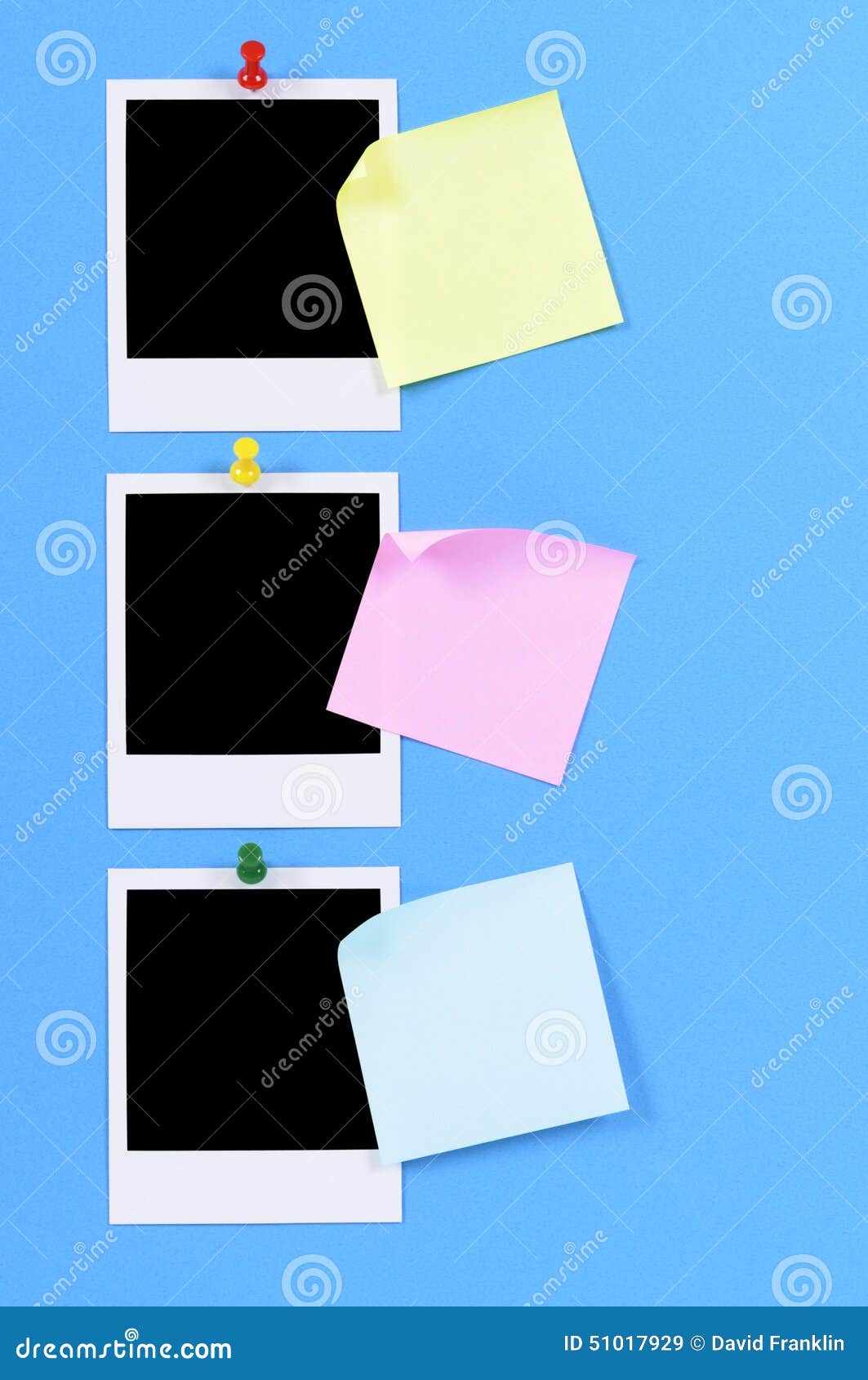 Three Polaroid Frame Photo Prints, Post-it Style Sticky Notes Copy ...