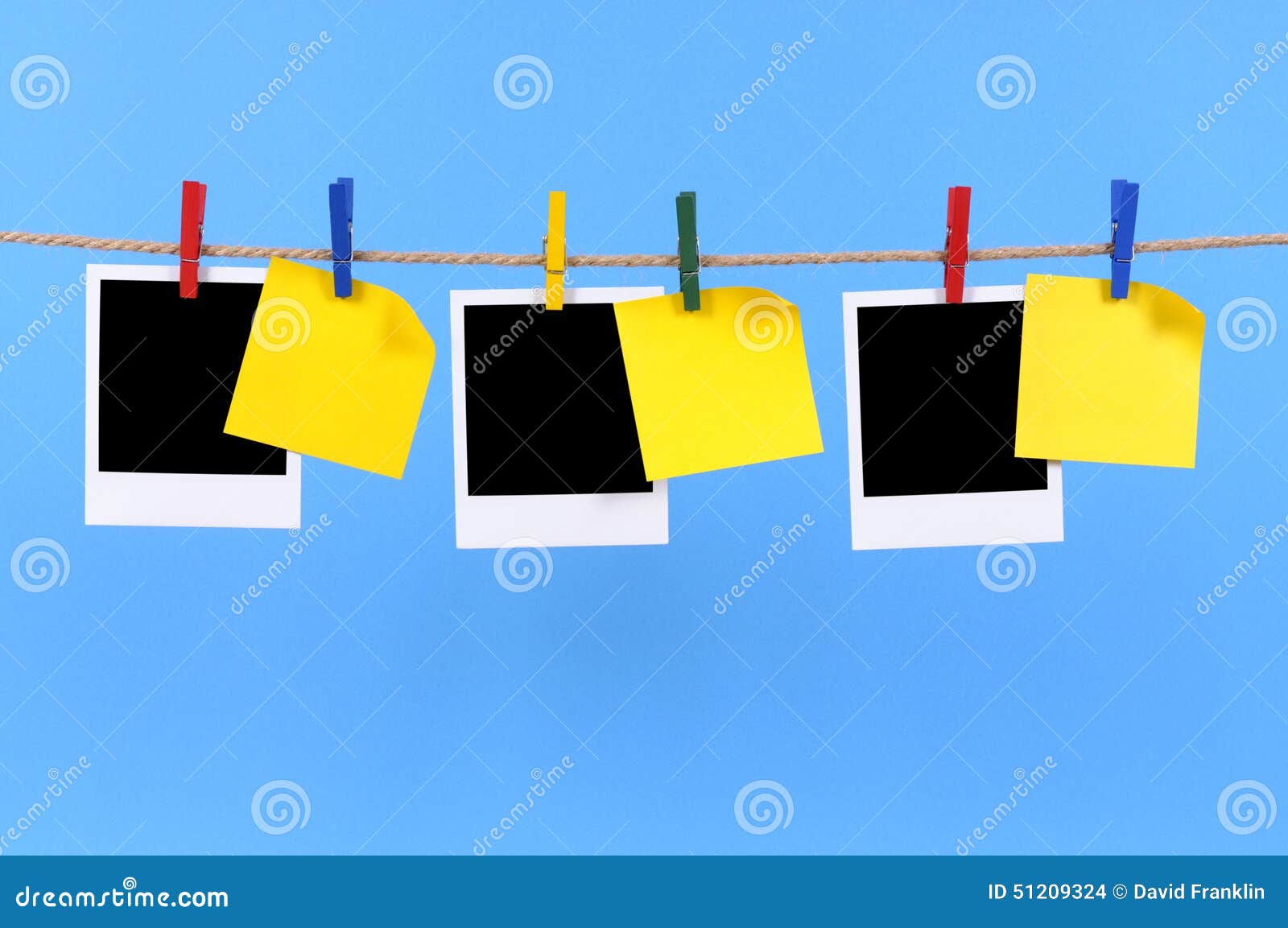 Polaroid Frame Photo Prints, Post it Style Sticky Notes Rope Washing ...