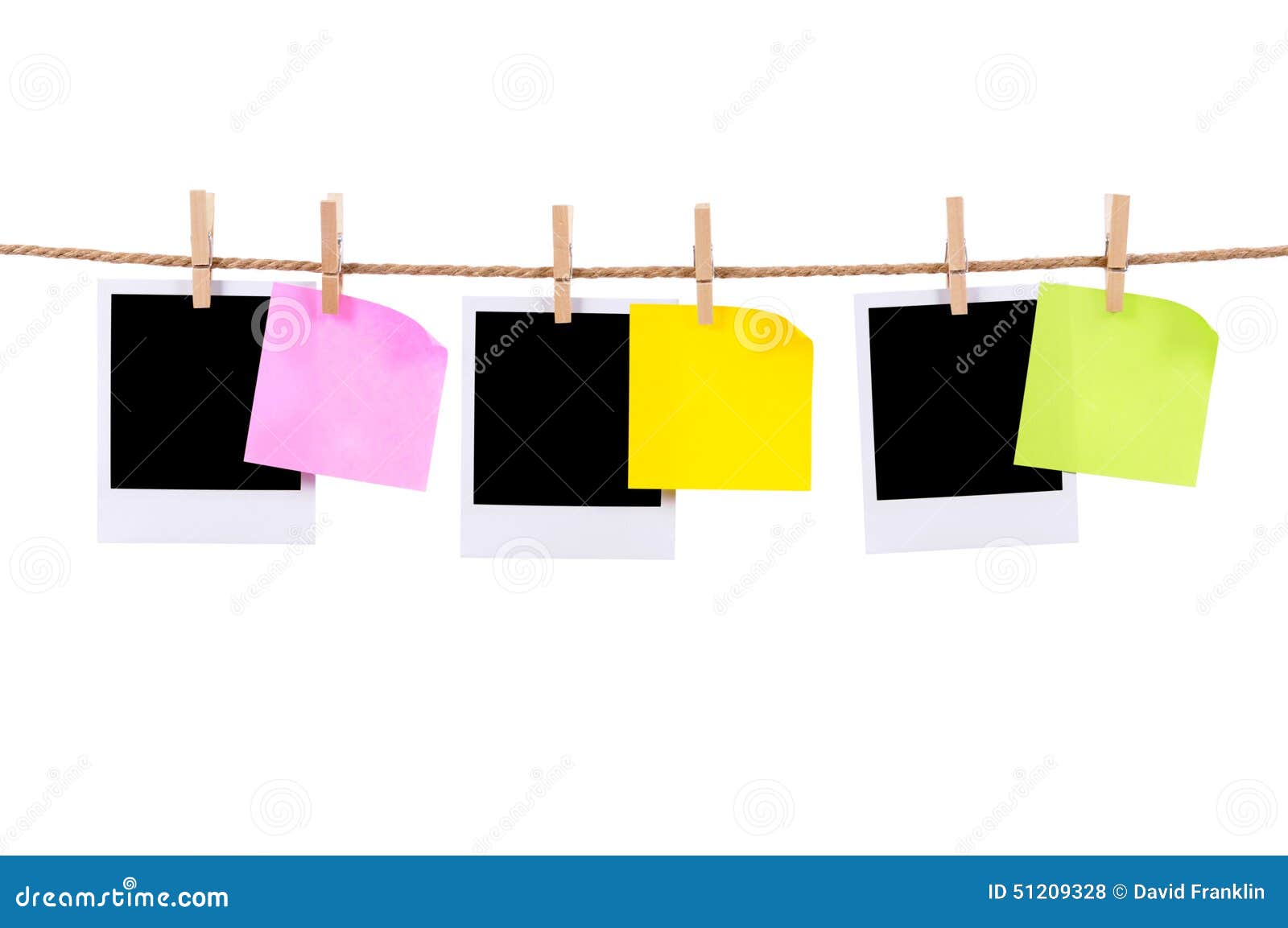 Polaroid Frames, Post it Style Sticky Notes, Rope String Washing Line ...