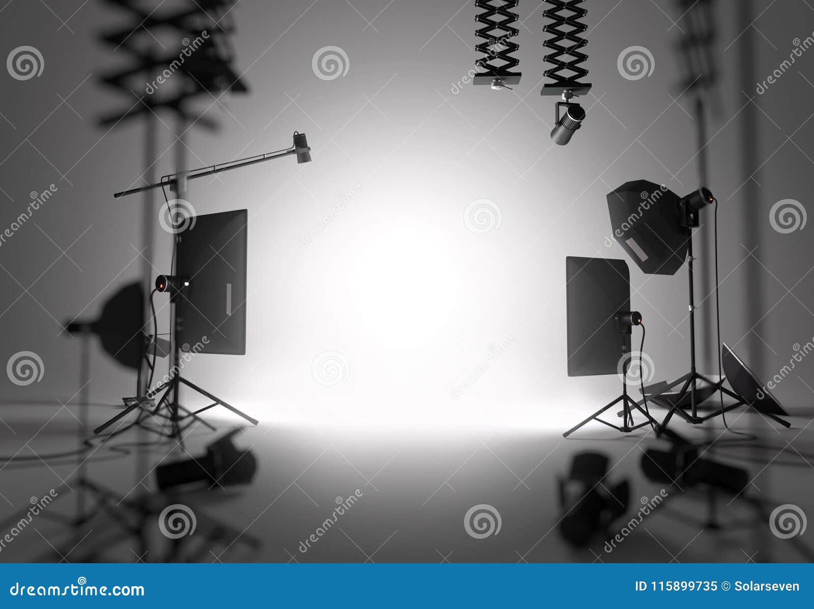 Blank Photography Studio stock image. Image of strobe - 115899735