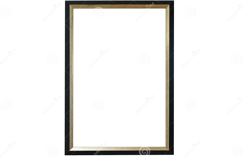 Blank Picture Black Frame Template Isolated on Wall Stock Image - Image ...