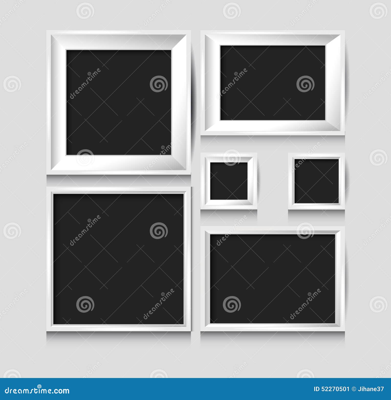 Blank Picture Frame Template Set Stock Illustration - Illustration of ...