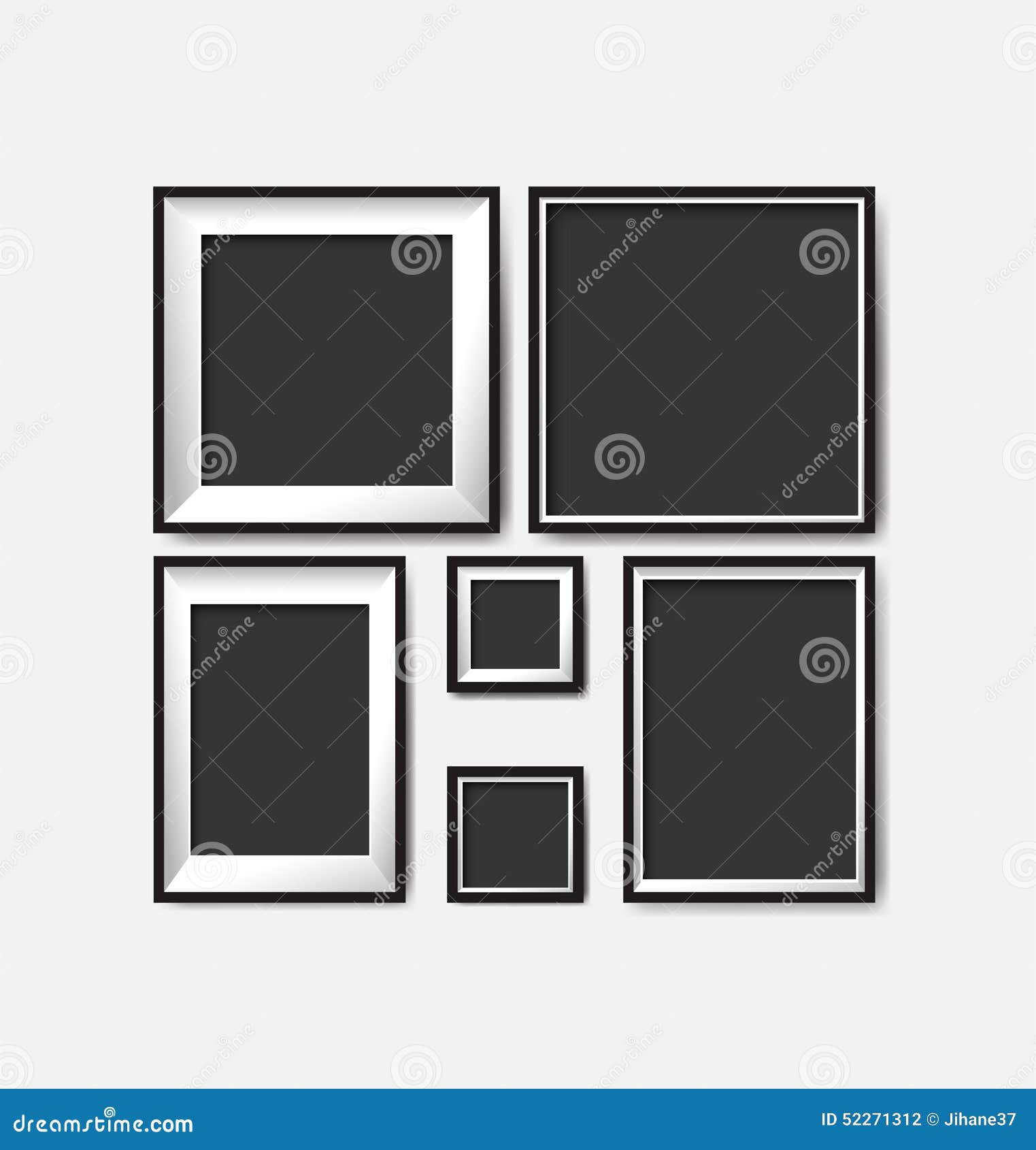 Blank Picture Frame Template Set Stock Illustration - Illustration of ...