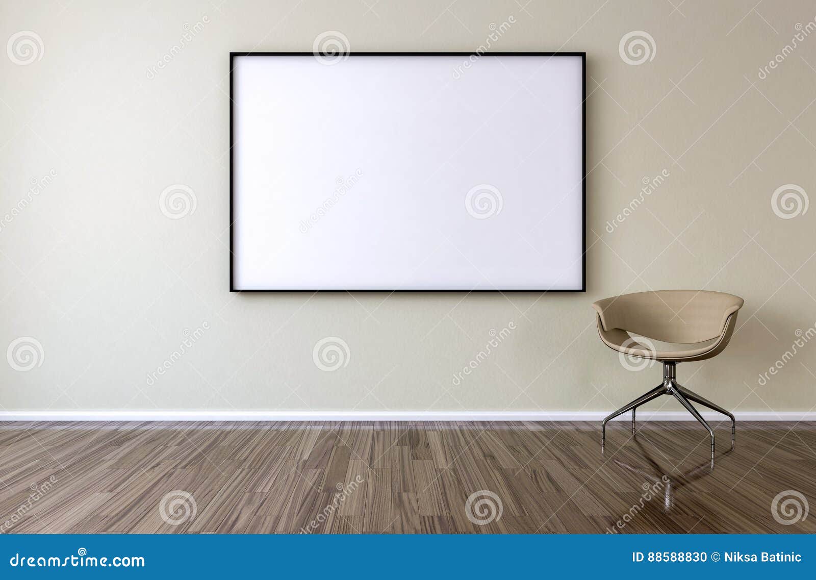 Blank Picture Frame on the Wall Stock Illustration - Illustration of ...