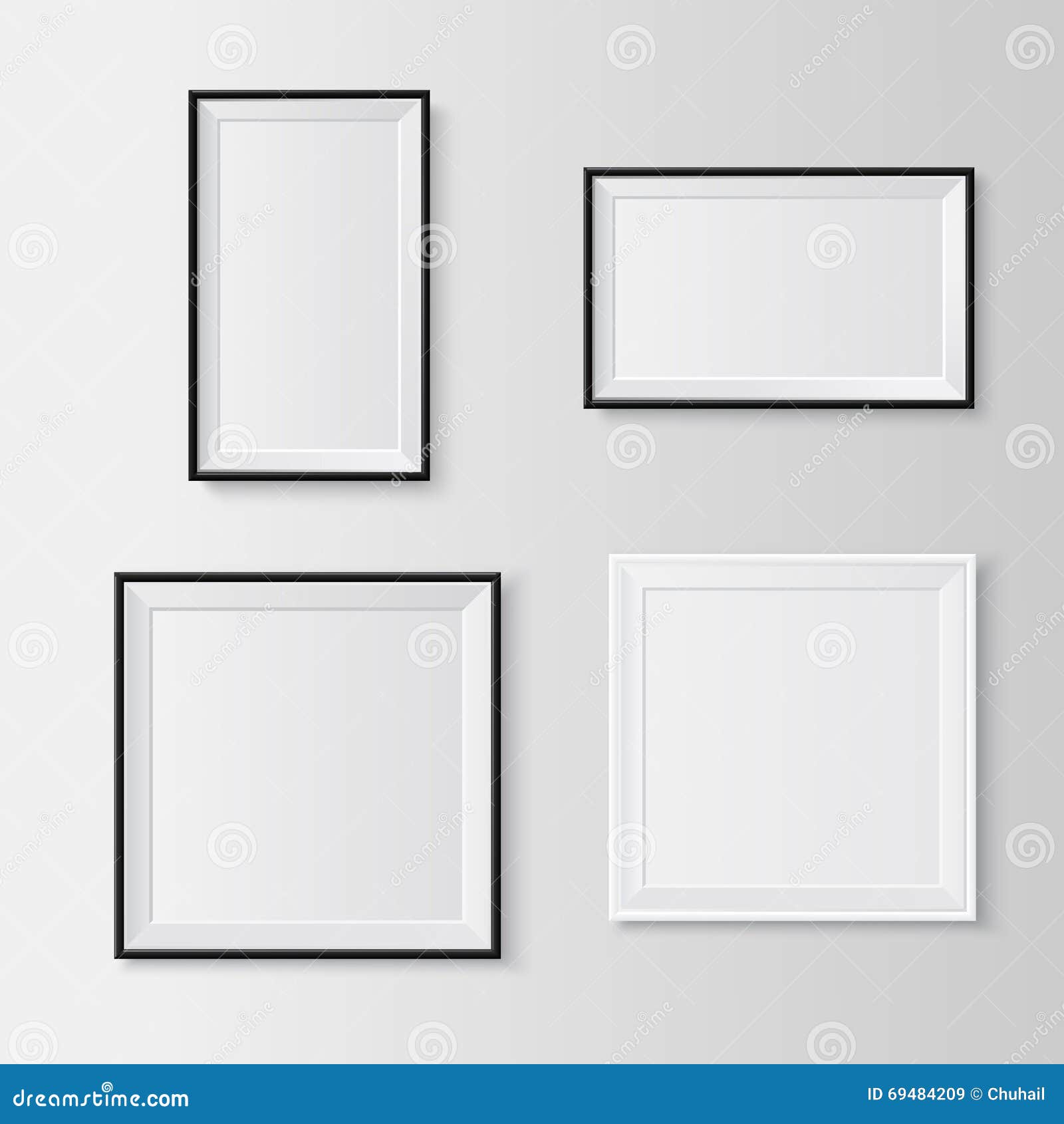 Blank picture frames set. stock vector. Illustration of blank - 69484209