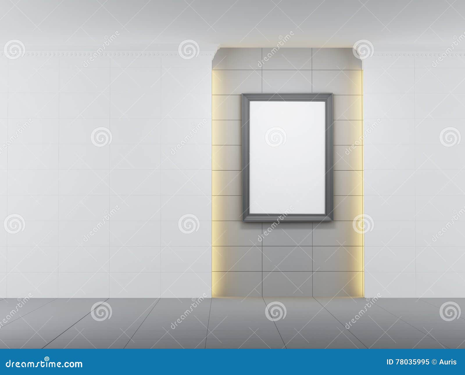 Blank Picture in the Gallery, 3d Rendering Stock Illustration ...