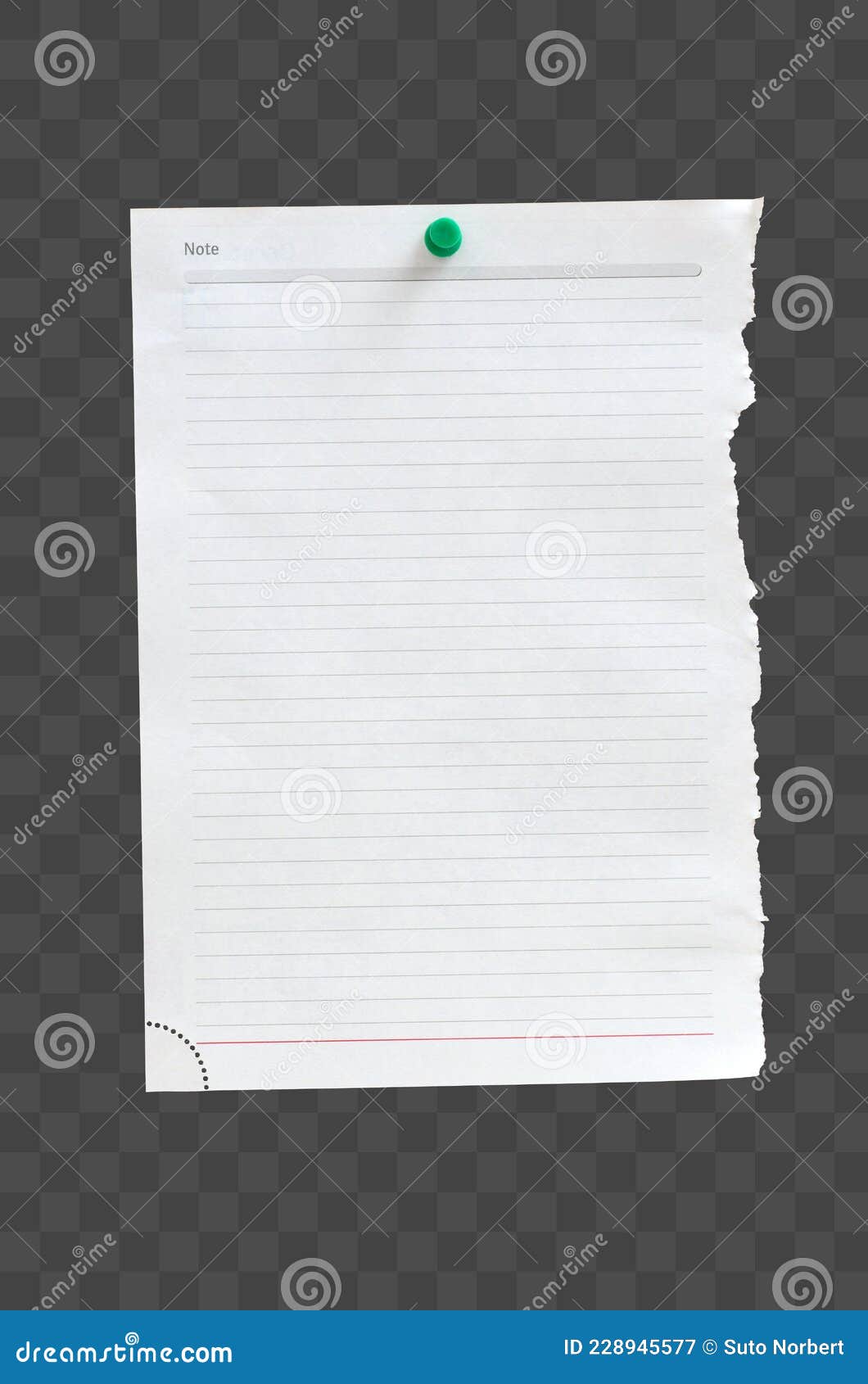 Pinned Notebook Paper Png